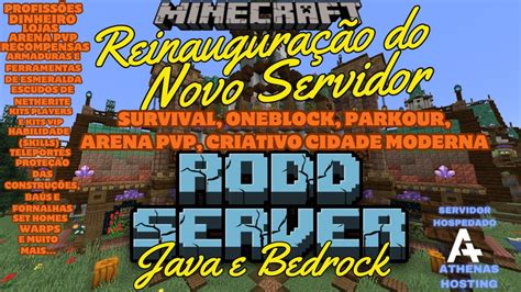 🔴🎮🔴 ReinauguraÇÃo Do Novo Servidor Minecraft Java E Bedrock Juntos