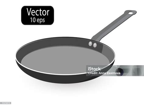 빈 프라이팬 팬 흰색 배경에 고립입니다 요리 냄비 및 팬 조리 식품 주방 용품입니다 벡터 일러스트 레이 션 팬 주방용구에 대한