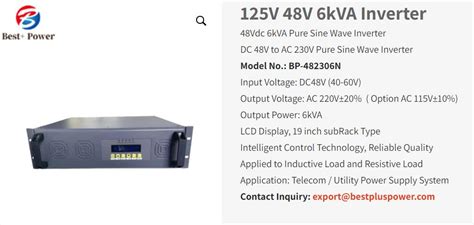 V V Kva Inverter Factory Manufacturer Rectifier Battery Charger Telecom Inverter Dc