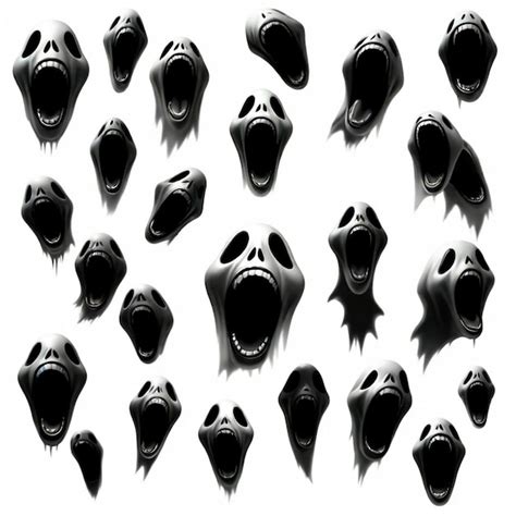 Scream Vector Set White Background Isolated Premium Ai Generated Vector