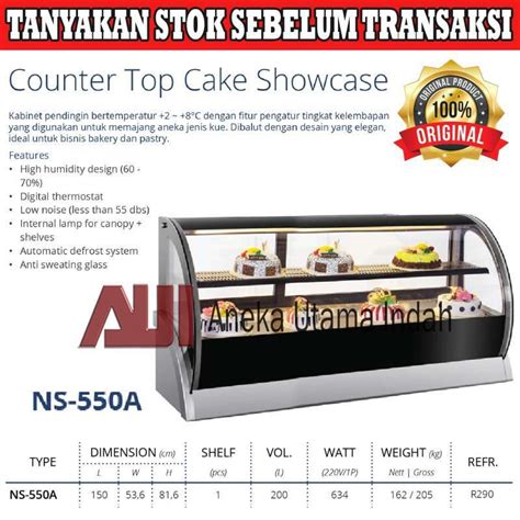 Jual Gea NS 550A Counter Top Cake Showcase Tempat Pendingin
