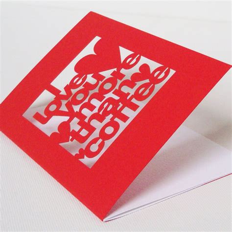 Papercut Valentines Day Greeting Card I Love You More Than Etsy