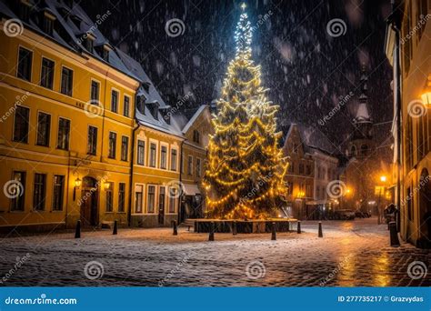 Main Christmas Tree At Town Square Ai Generated Stock Illustration Illustration Of Outdoor