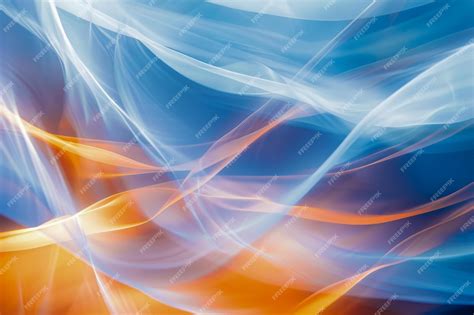 Premium Photo Abstract Blue And Orange Light Waves Dynamic Flowing Colors