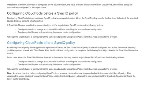 Target Cluster Synciq And Cloudpools Configuration Dell Powerscale