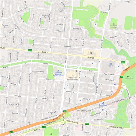 Traralgon Modern Atlas Vector Map Boundless Maps