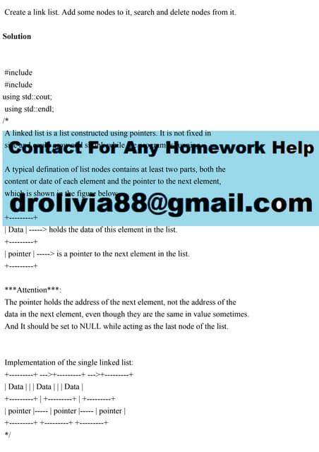 Create A Link List Add Some Nodes To It Search And Delete Nodes Fropdf