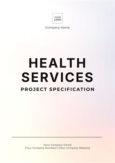 Free Health Services Project Specification Template To Edit Online