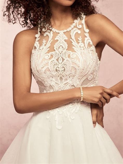 Lace Sleeveless Halter Wedding Dress Noracora