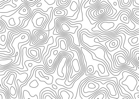 Topographic Altitude Line Map Attraction Point Seamless Vector Pattern