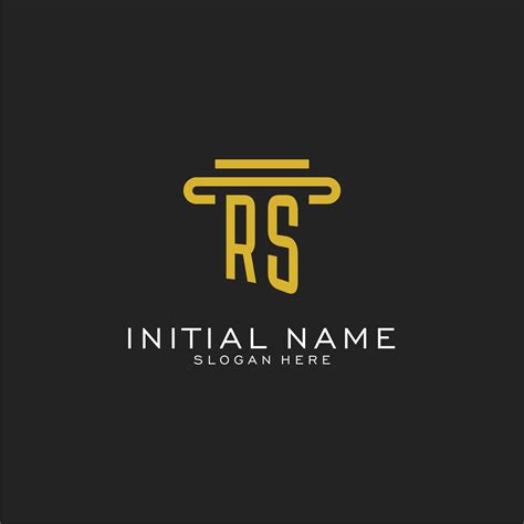 RS Initial Logo With Simple Pillar Style Design Vector Art At Vecteezy