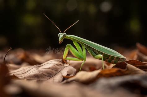 Praying Mantis Macro Generate Ai Stock Illustration Illustration Of