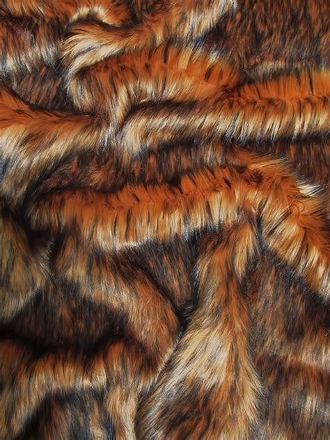 Amber Arctic Alaskan Husky Long Pile Faux Fur Fabric By The Yard Big