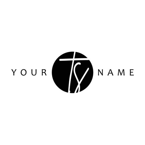 Ts Initial Handwriting In Circle Frame Template Design 32834769 Vector