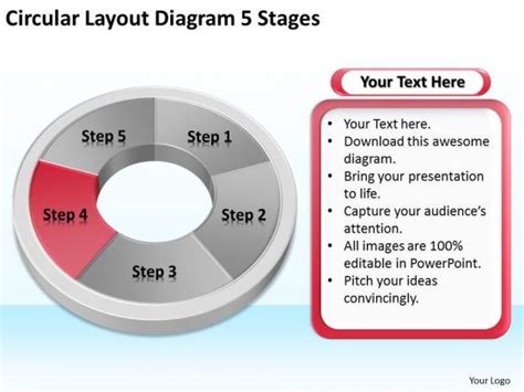 Circular Layout Diagram Stages Business Plan PowerPoint Slides