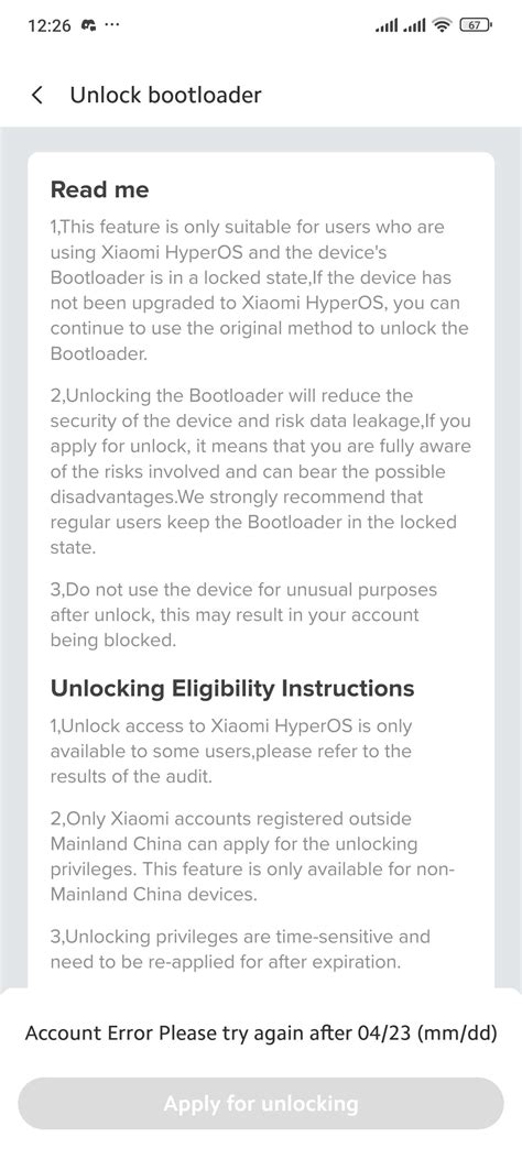 Poco X6 Pro Tried To Apply For Unlocking Bootloader R PocoPhones