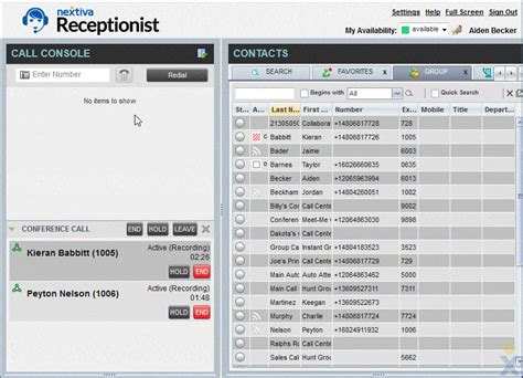 Conferencing With The Nextiva Receptionist Dashboard Nextiva Support