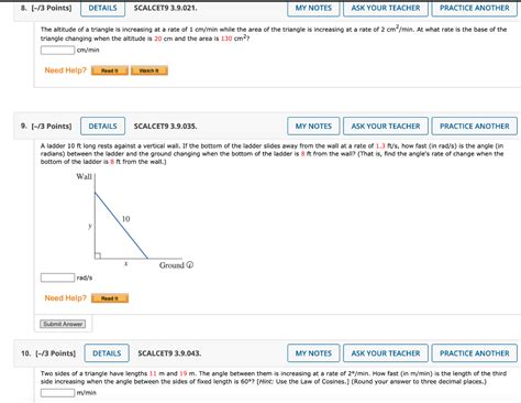 Solved 6 0 3 Points DETAILS PREVIOUS ANSWERS SCALCET9 Chegg Com