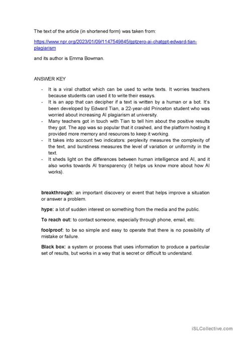 Ai Detection App Reading Comprehensi English Esl Worksheets Pdf And Doc