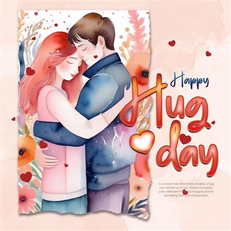 Premium Psd National Hugging Day 21 January Celebration Social Media