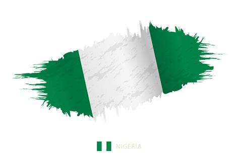 Painted Brushstroke Flag Of Nigeria With Waving Effect 33655988 Vector