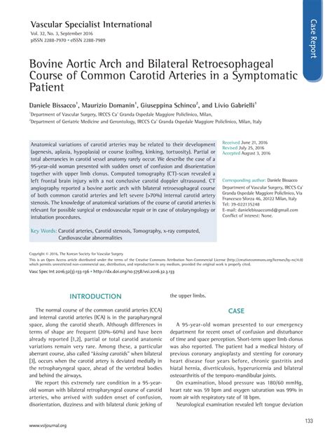 Pdf Bovine Aortic Arch And Bilateral Retroesophageal Course Of Common
