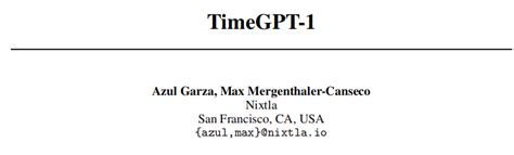 timegpt：时序预测领域终于有了第一个基础大模型 csdn博客