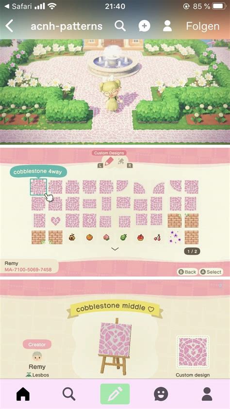 Animal Crossing Custom Patterns Pro Designs Pink Exquisite Brick