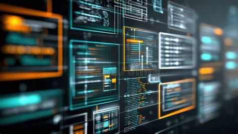 Ai Bot Writes Code In Real Time With Glowing Ui Panels Showcasing Data