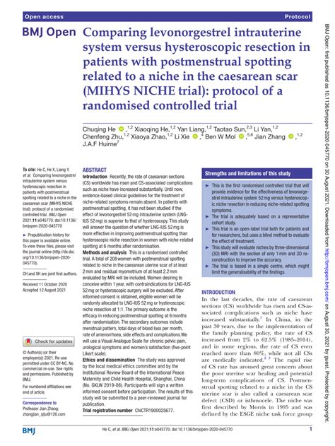 Pdf Comparing Levonorgestrel Intrauterine System Versus Hysteroscopic Resection In Patients