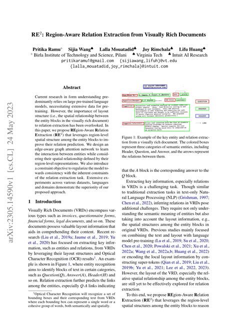 Pdf Re2 Region Aware Relation Extraction From Visually Rich Documents