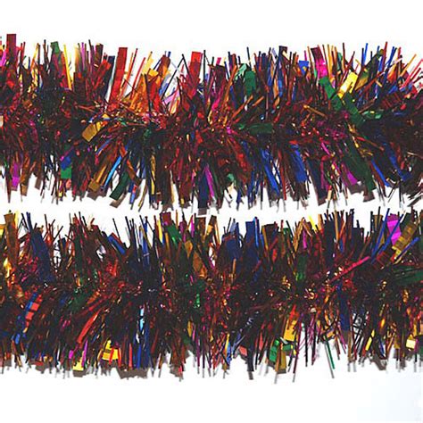 Multi Coloured Facetted Tinsel 75mm X 2m Tinsel Webbs Direct