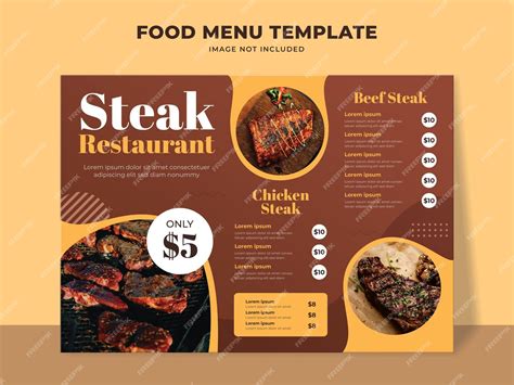 Premium Vector Steak Menu Template For Restaurant And Cafe