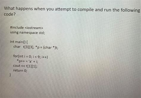 Solved What Happens When You Attempt To Compile And Run The Chegg
