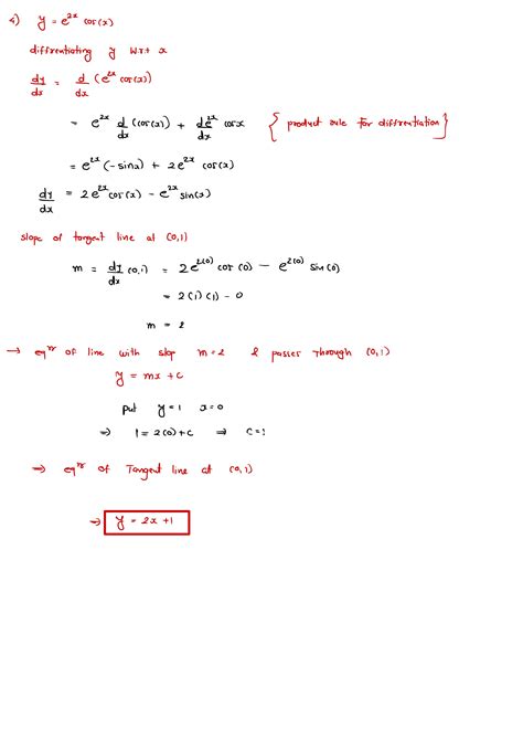 [solved] 4 Find An Equation Of The Tangent Line To The Curve Y E2x