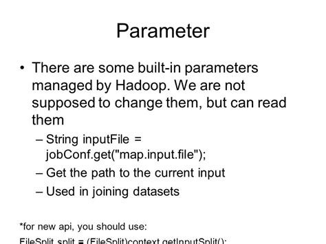 Beyond Mapreduce Functions Partitioner Combiner And Parameter