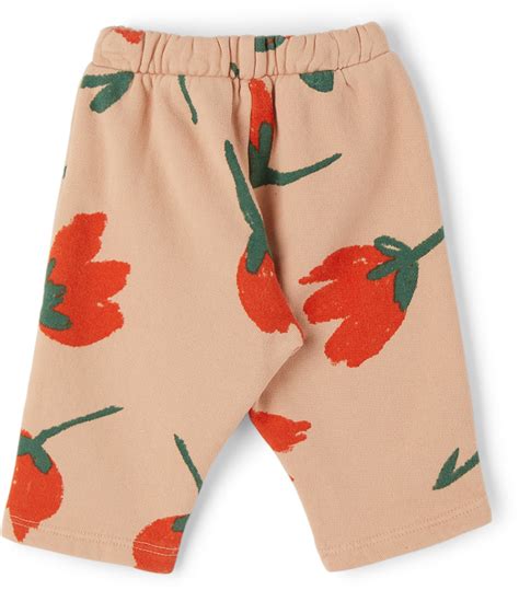Bobo Choses Baby Orange Big Flowers All Over Lounge Pants Bobo Choses