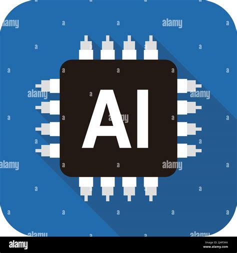 Microchip Icon Artificial Intelligence Concept Vector Illustration