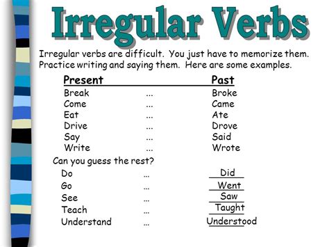 Xxx Nosotros Simple Past Irregular Verbs
