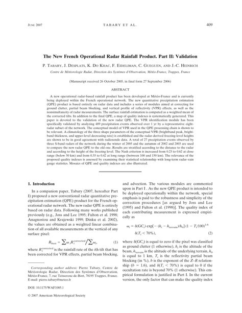 Pdf Improving Radar Based Estimation Of Rainfall Over Complex Terrain