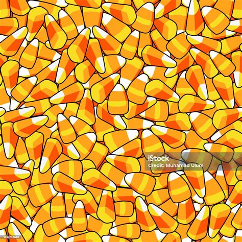 Candy Corn Vector Seamless Pattern Stock Illustration Download Image