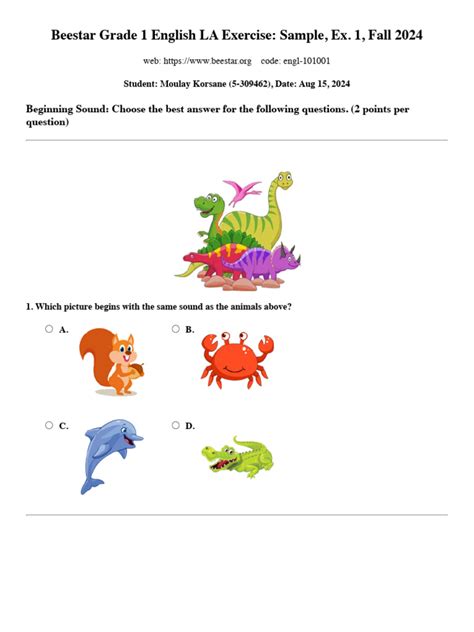 beestarexercise1 english pdf