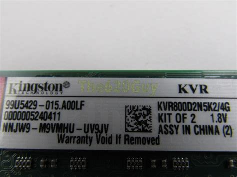 Kingston Kvr800d2n5k2 4g 4gb 2 X 2gb Ddr2 800 Cl6 Low Profile Desktop Memory Kit