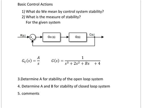 Solved Basic Control Actions What Do We Mean By Control Chegg