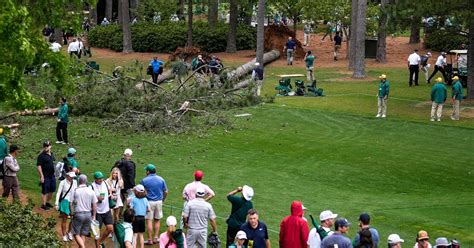 Play Suspended At The Masters After High Winds Topple Three Pine Trees