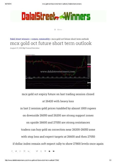 Mcx Gold Technical Analysis Pdf