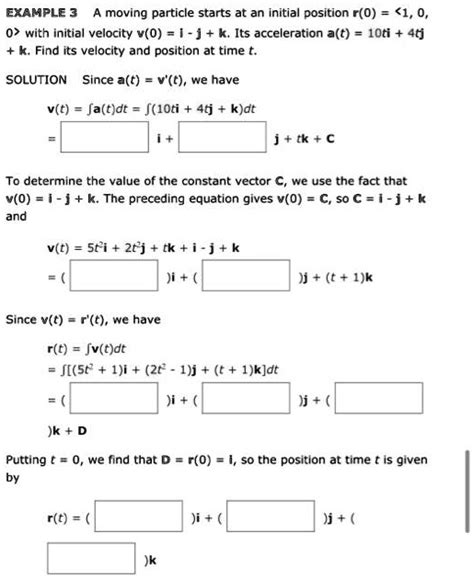 solved example 3a a moving particle starts at an initial position r0