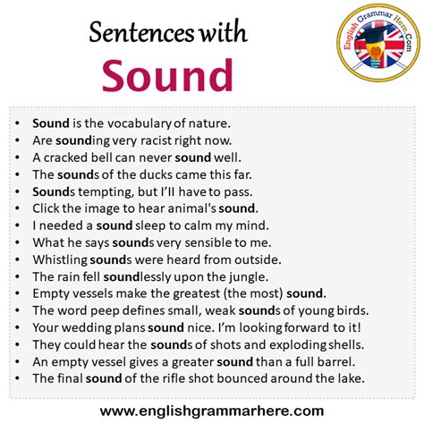 sentences with sound sound in a sentence in english sentences for