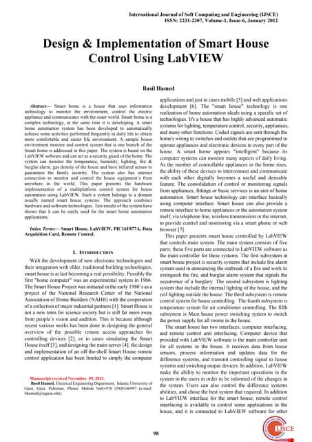 design and implementation of smart house control using lab view pdf