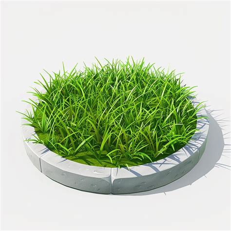 A Round Object With A Patch Of Grass Growing Out Of It Premium Ai